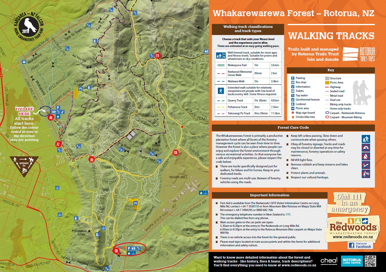 Maps - The Redwoods - Whakarewarewa Forest, Rotorua, New Zealand